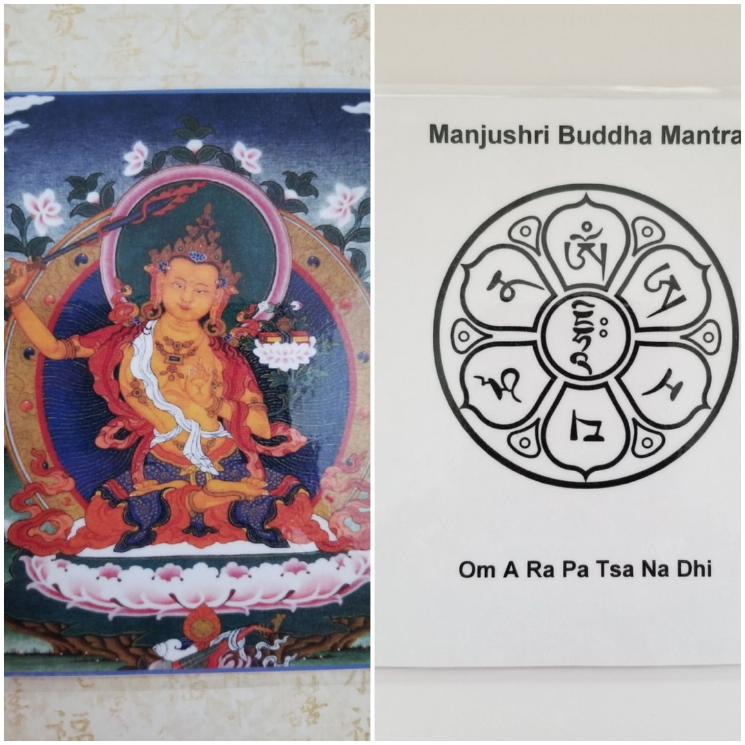 Manjushri, Manjushri Buddha, Buddha of Wisdom, Buddha Card, Altar Card ...