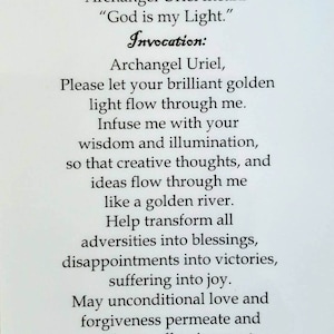 St. Uriel, Angel, Archangel Uriel, Archangel Uriel Card, Altar Card ...