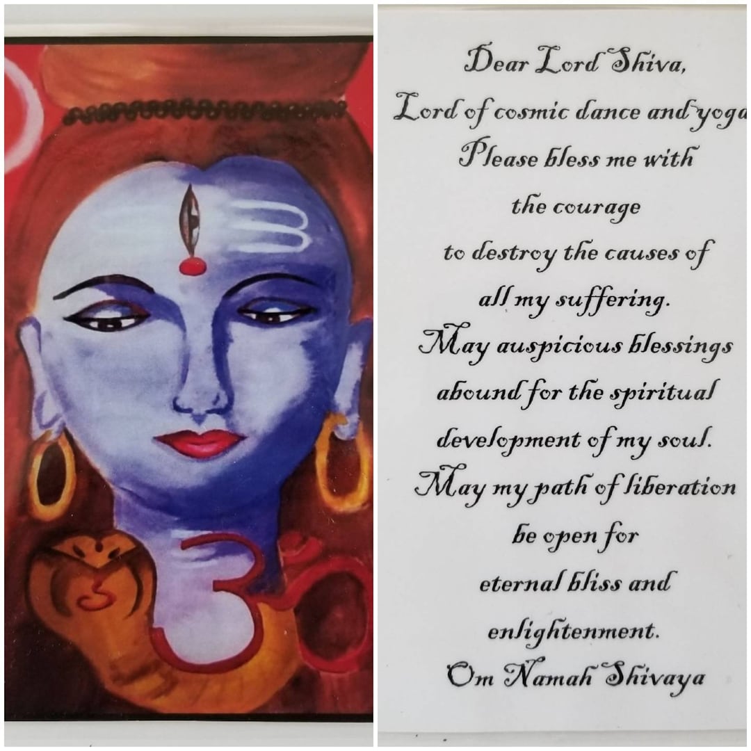 Shiva Card, Lord Shiva, Hindu God, Yoga, Shiva Altar Card, Mahadeva ...