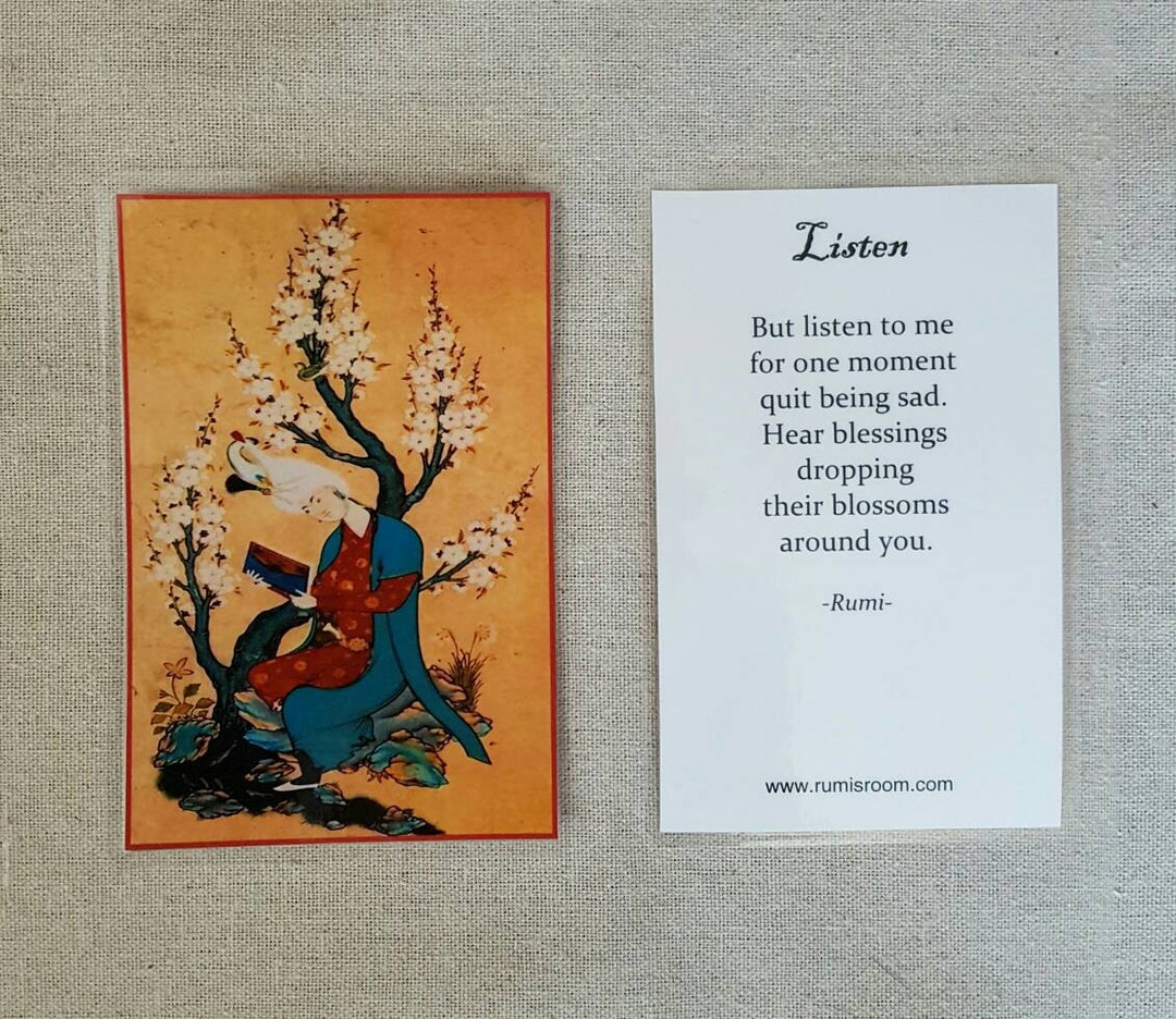 Rumi Card, Rumi Quote Card, Quote Card, Vintage Middle Eastern Art Card ...