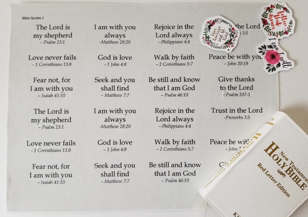 Words on Fabric, Bible Words, Bible Quotes on Fabric, Bible Quote ...