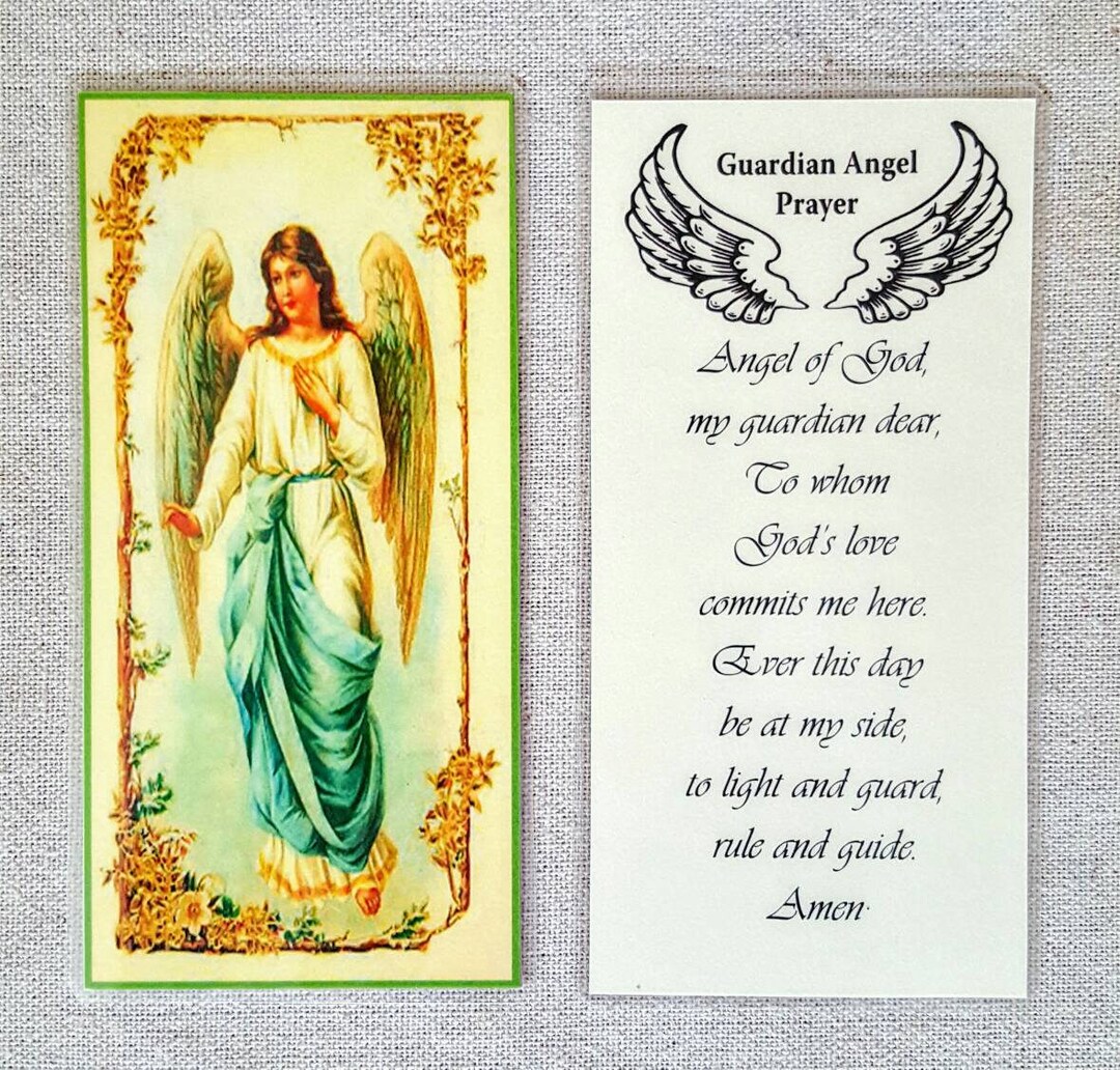 Angel Card, Guardian Angel Card, Angel Bookmark, Altar Card, Prayer ...