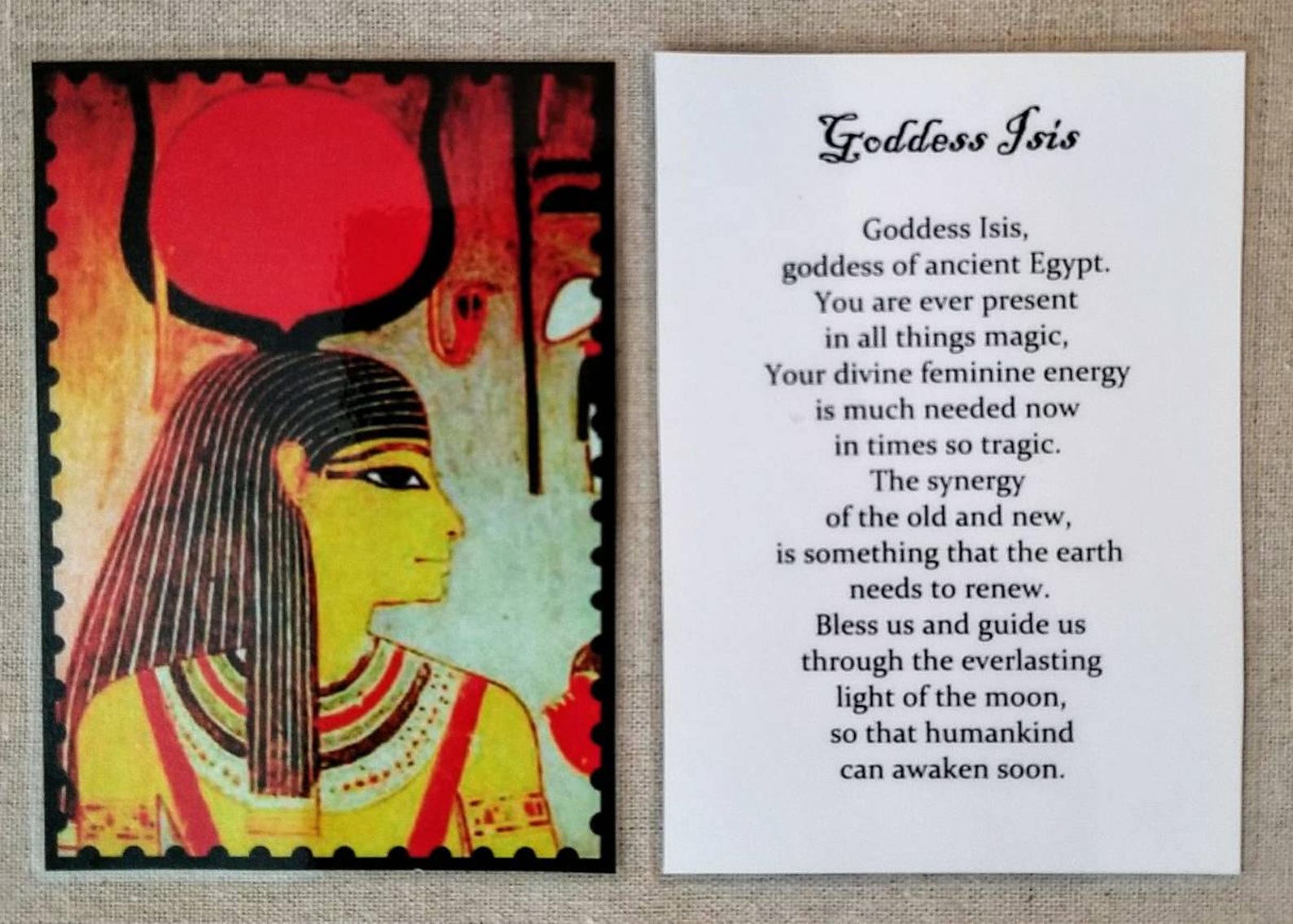 Goddess Isis Card Goddess Card Egyptian Goddess Goddess of - Etsy