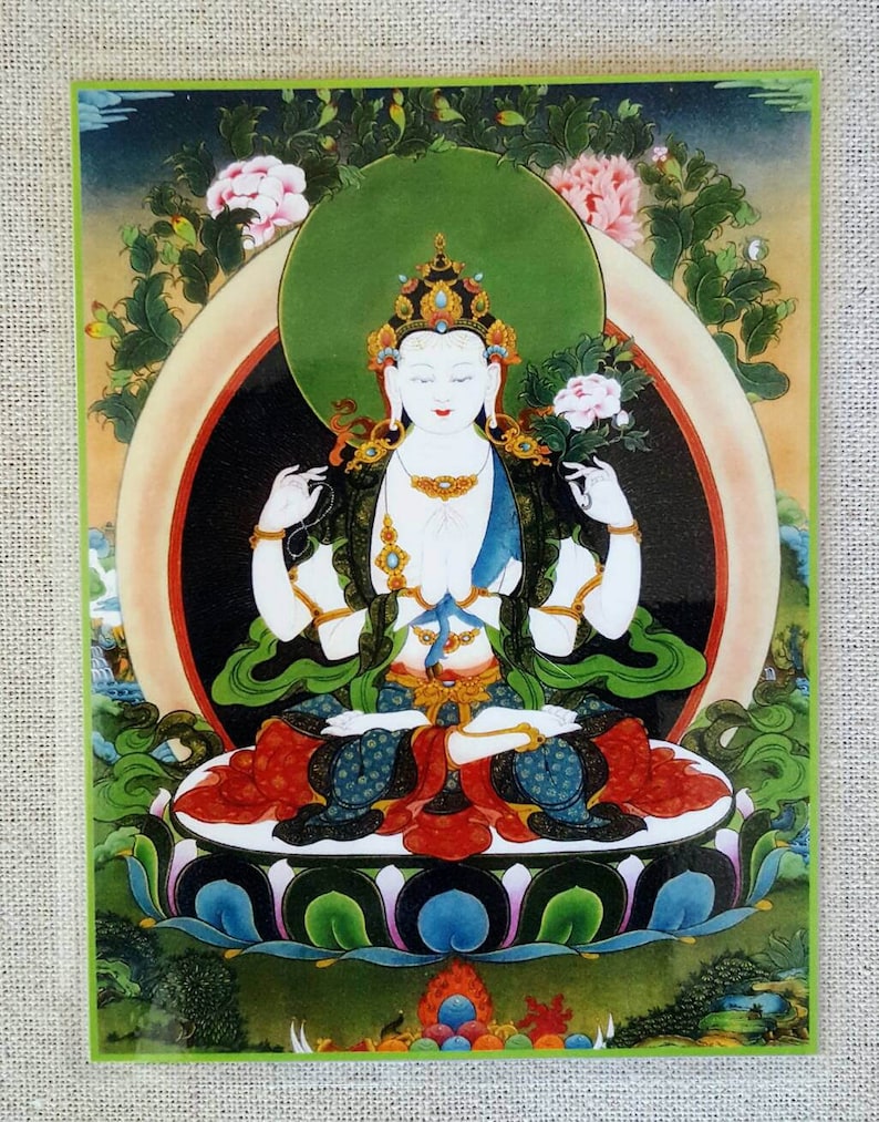 Buddha Card Buddha of Compassion Avalokiteshvara Kuan Yin - Etsy