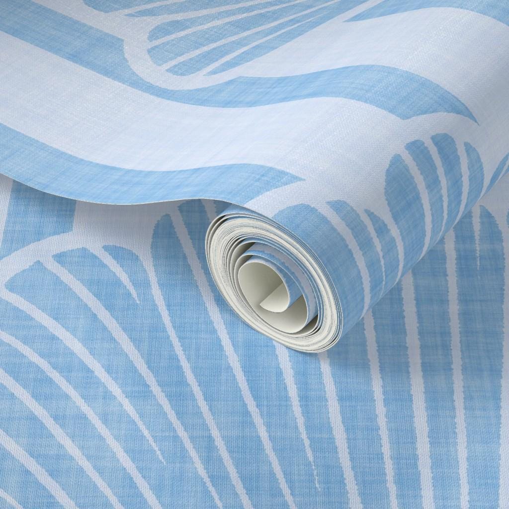 Preppy Coastal Wallpaper, Seashell and Stripes, Ocean Beach House ...