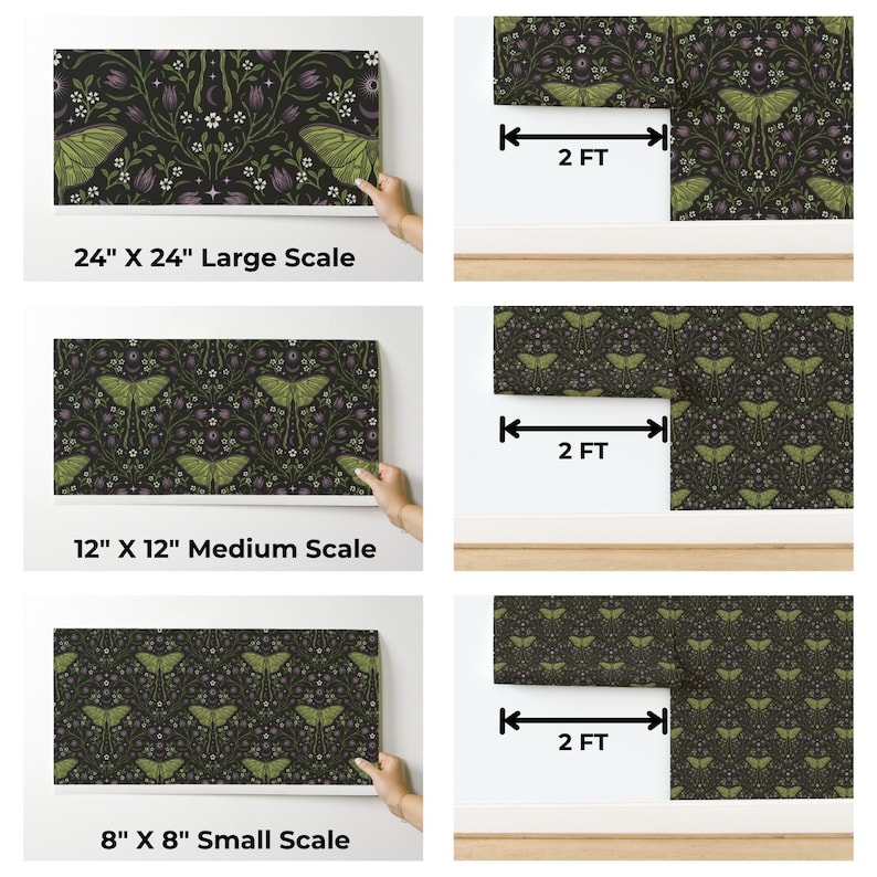 Dark Moth Removable Wallpaper, Witchy Cottagecore Mural - Etsy Australia