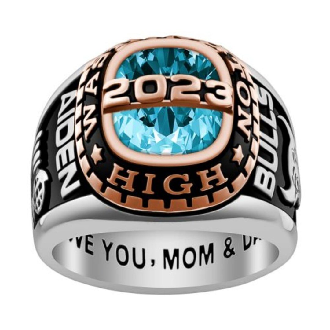 Custom Graduation Class Ring • Personalized Name & Year Ring • School ...