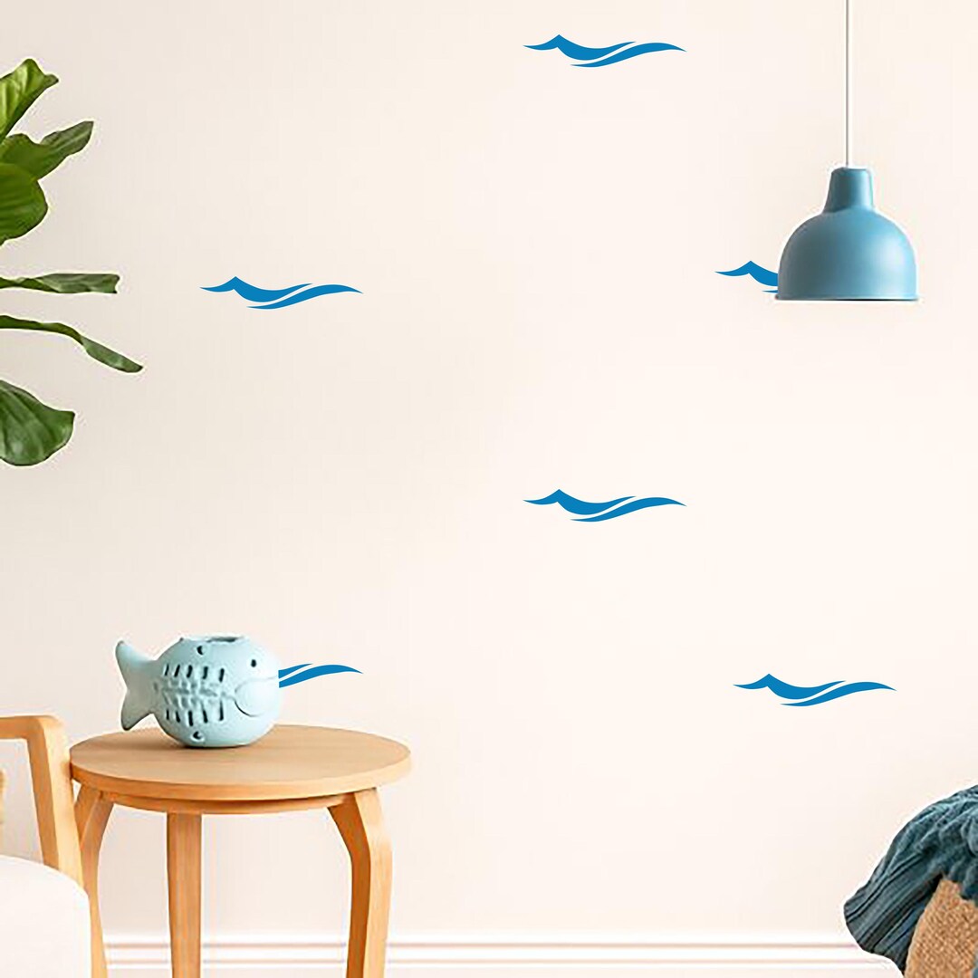 Coastal Ocean Wave Wall Decal Pattern Z5375 - Etsy