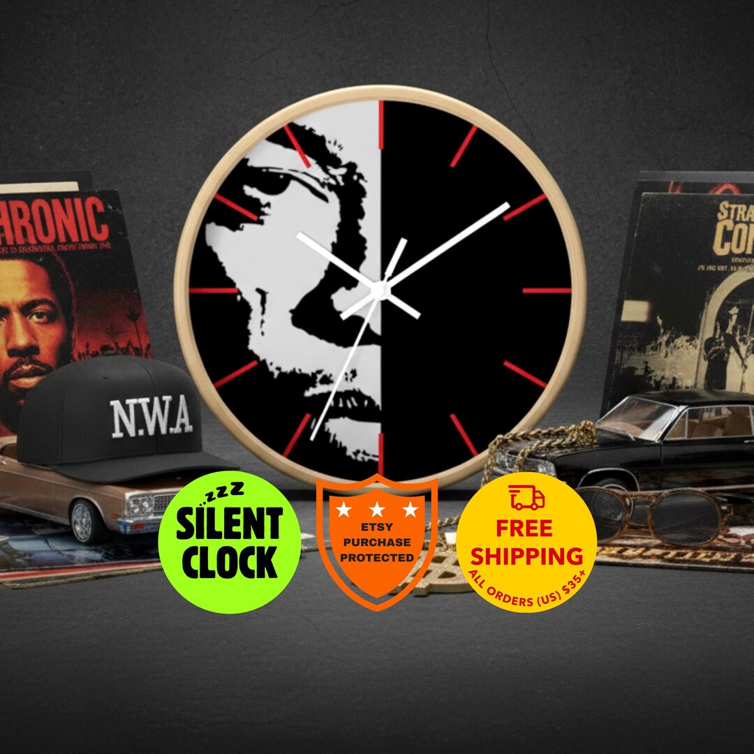 WALL CLOCK West Coast Hip Hop | Rap Battle Legend | 90s Retro Rap Fan ...