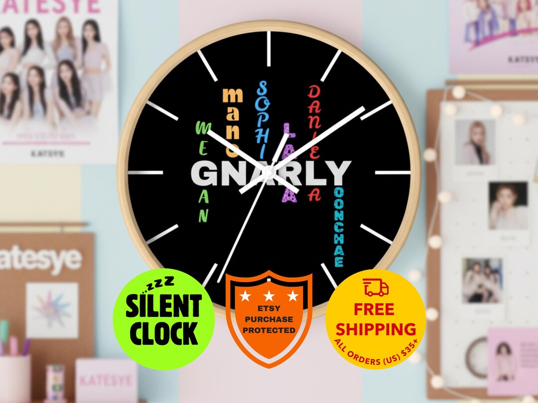 Kpop Wall Clock | Gnarly Clock | Kpop Fans Merch | Megan Manon Sophia ...