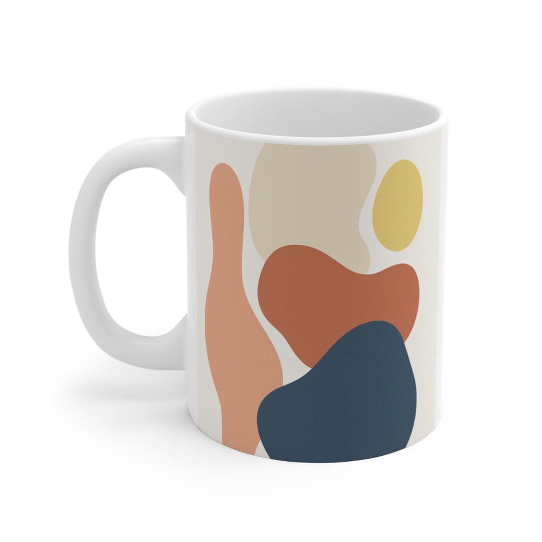 Abstract Organic Shapes Mug | Modern Minimalist Ceramic Mug - Etsy