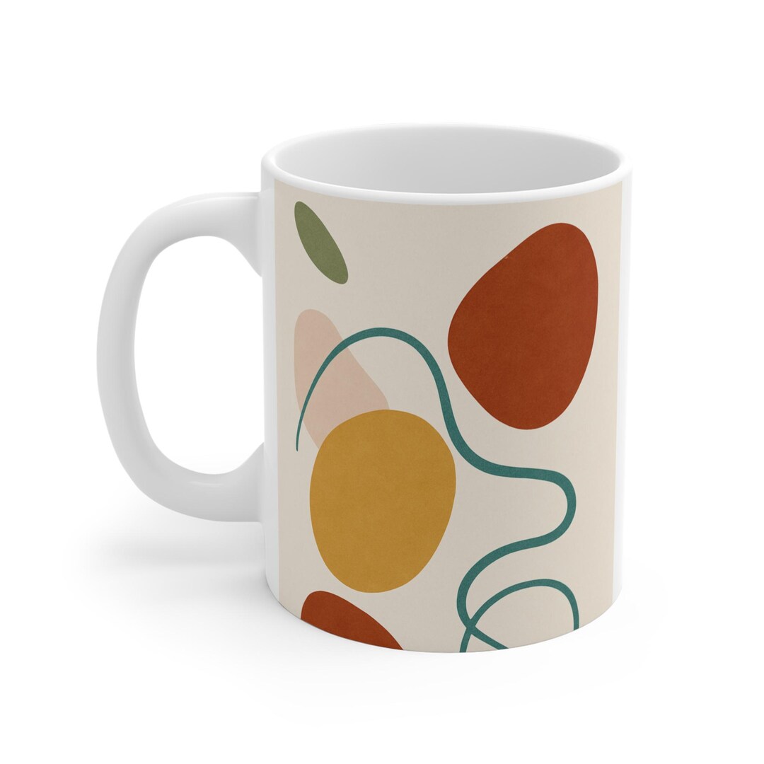 Abstract Organic Shapes Mug | Modern Minimalist Ceramic Mug - Etsy