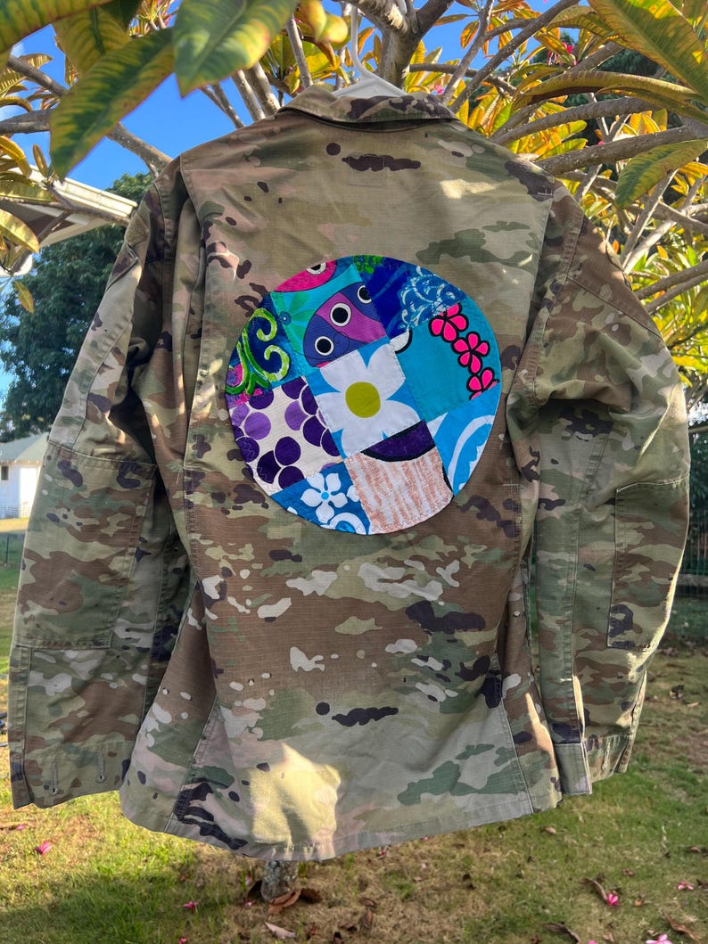 Upcycled Operational Camouflage Pattern OCP Unisex Jacket With Vintage ...