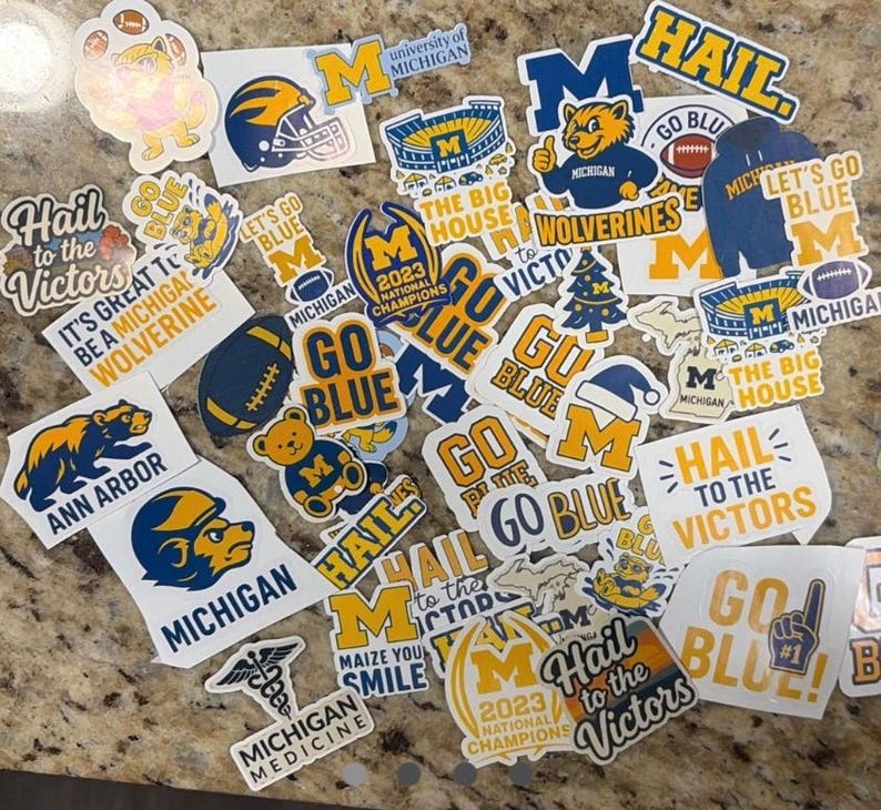 35 University of Michigan Sticker Pack Wolverines Football - Etsy