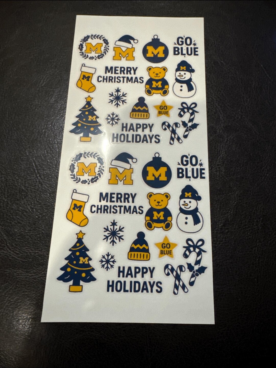 University of Michigan Holiday Sticker Sheet | Go Blue Christmas ...