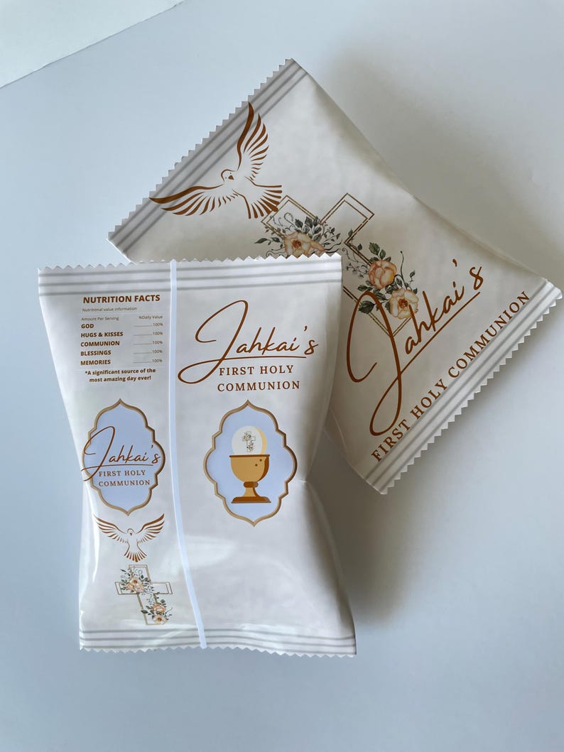 Holy Communion Personalised Crisps Packets | Girls and Boys Communion ...