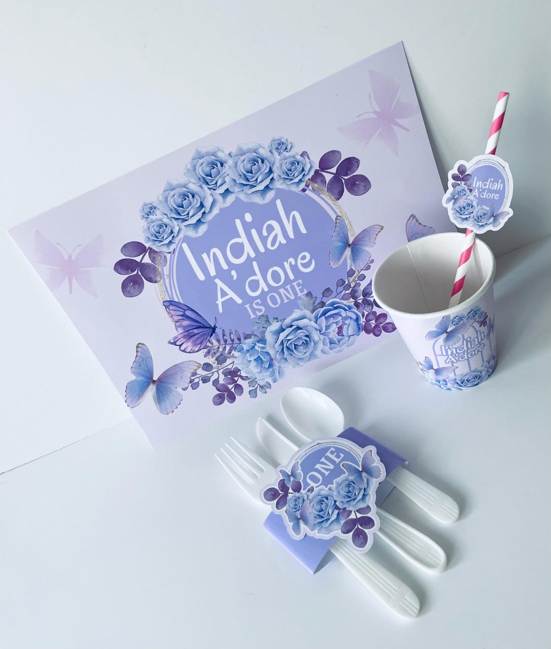 Personalised Purple Butterfly Theme | Children Table Scape Decor ...