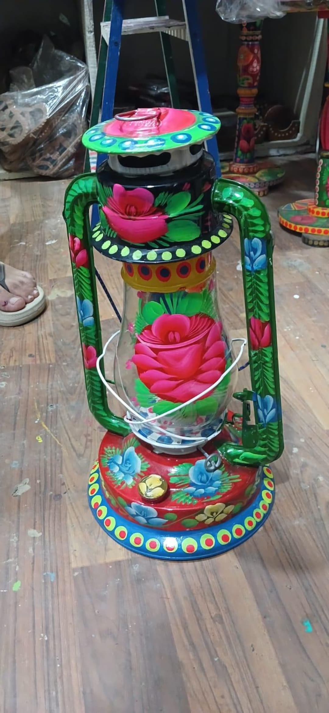 Hand -painted Pakistani Truck Art Lantern-vintage Decorative Lamp ...