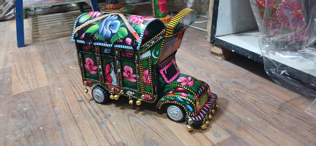 Hand Painted Wooden Pakistani Truck Art Decor Mani Truck Sculpture With ...