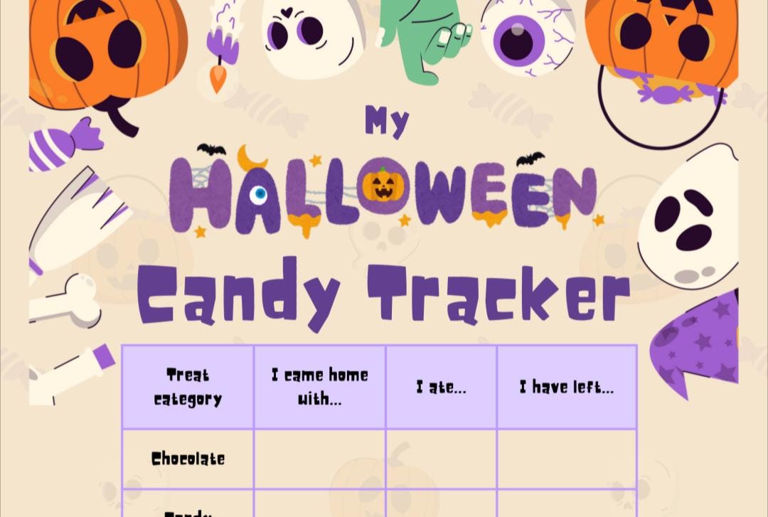 Halloween Candy Worksheet - Etsy
