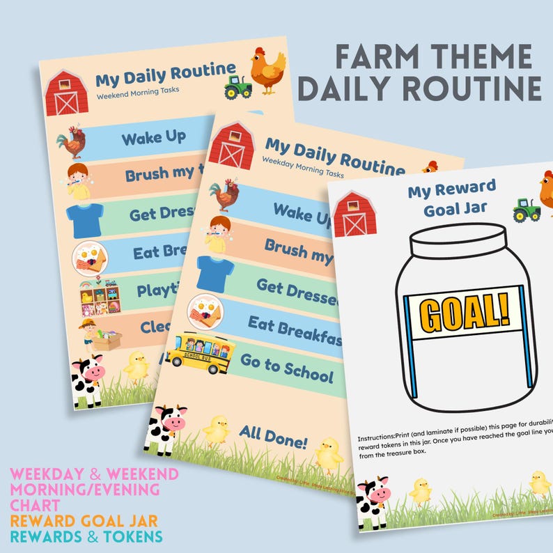 Editable Daily Routine Chart | Visual Schedule | Canva Printable for ...