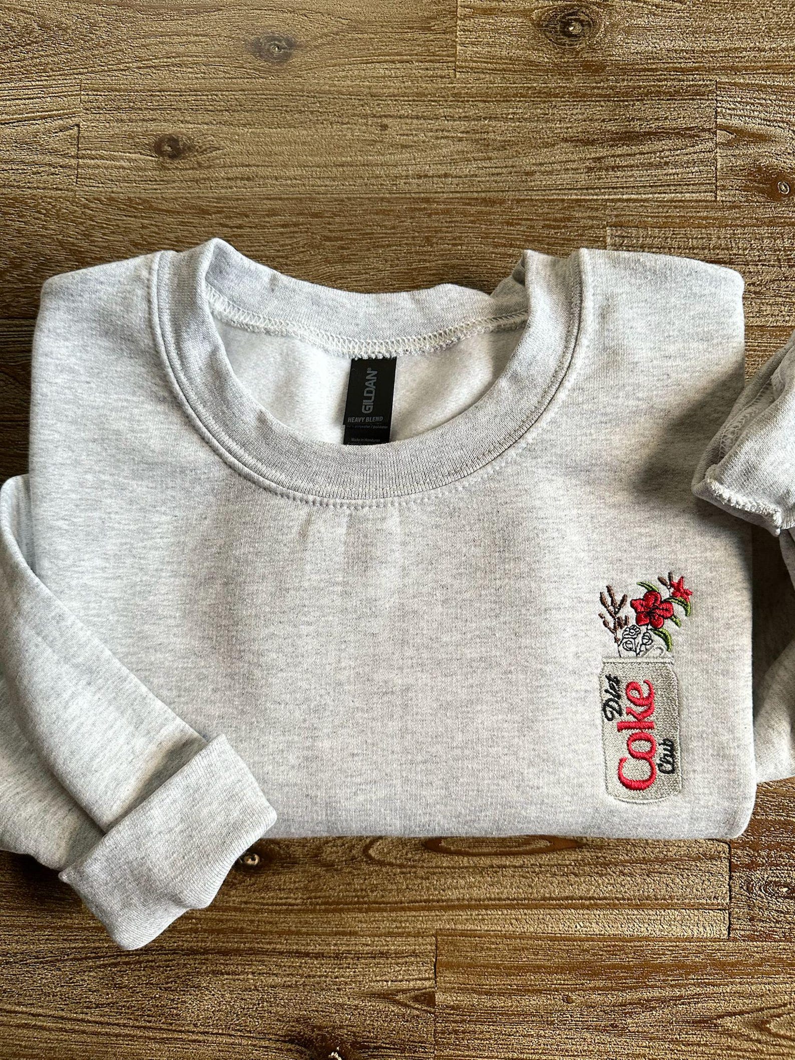 Embroidered Floral Diet Coke Sweatshirt, Crewneck, I Need a Diet Coke ...