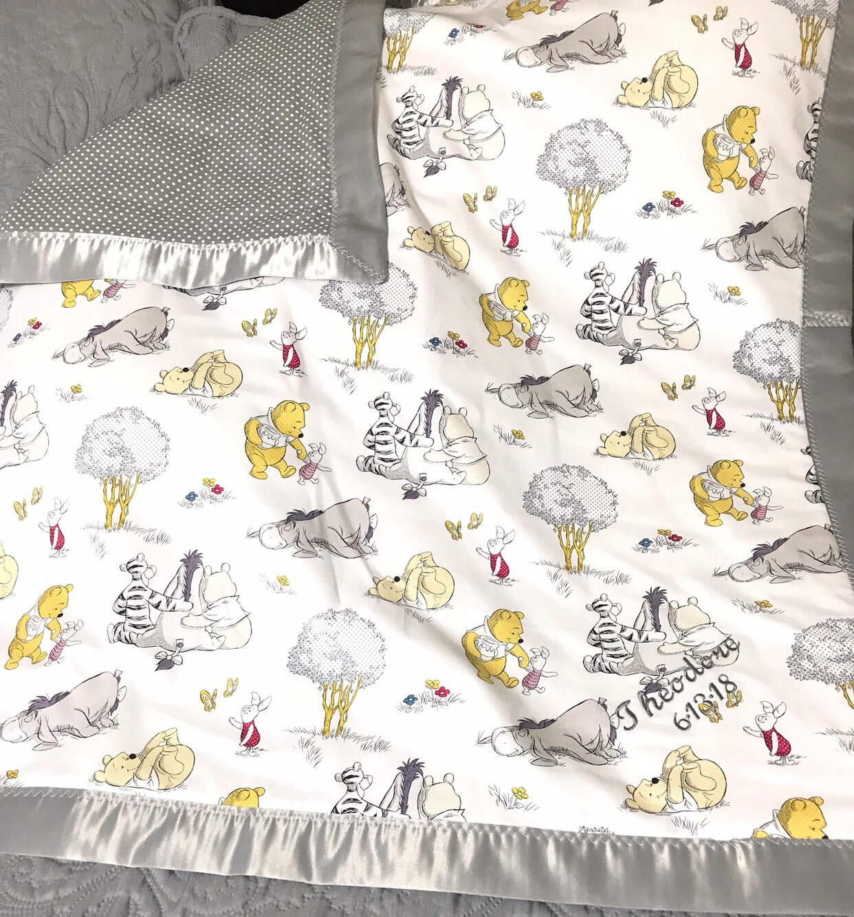 Baby crib quilt Blanket made from Winnie the Pooh fabric | Etsy