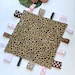 Cheetah Leopard Sensory Blanket Lovey, Ribbon Tag Toy, Can Personalize ...