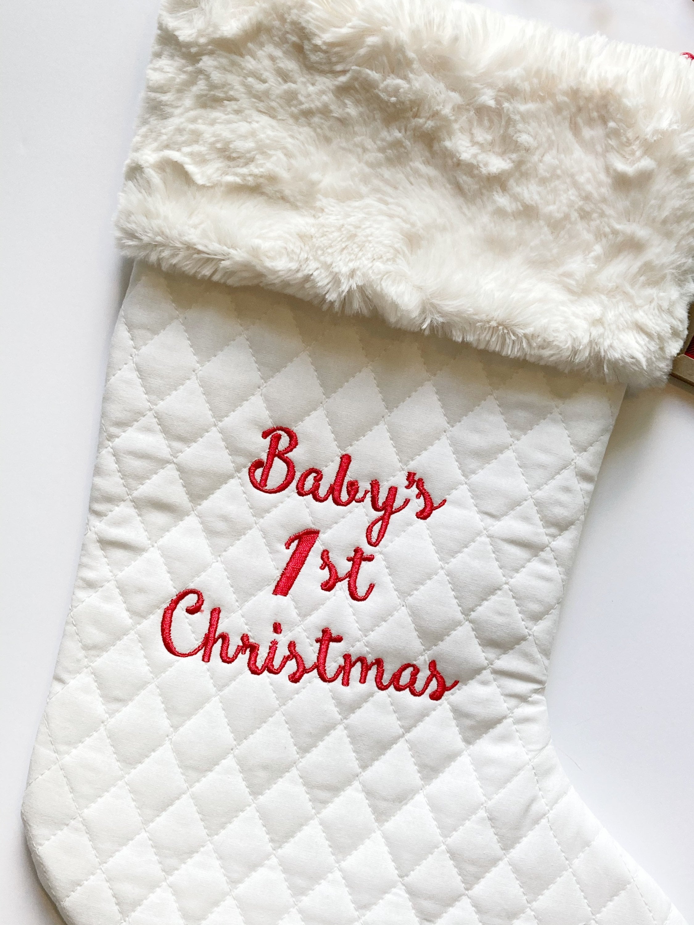 Personalized Baby’s First Christmas Stocking, Fully Lined Boy or Girl ...