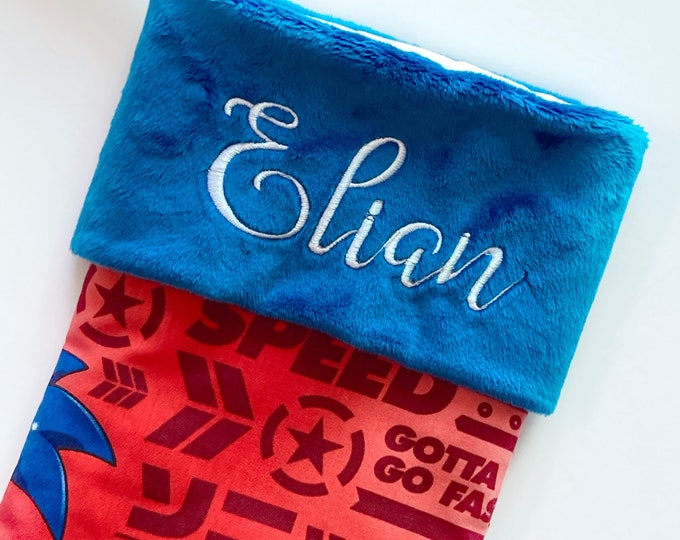 Sonic the Hedgehog Inspired Christmas Stocking - Etsy