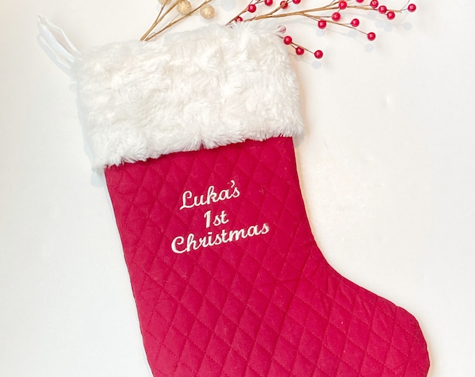 Personalized Babys First Christmas Stocking Fully Lined Boy - Etsy