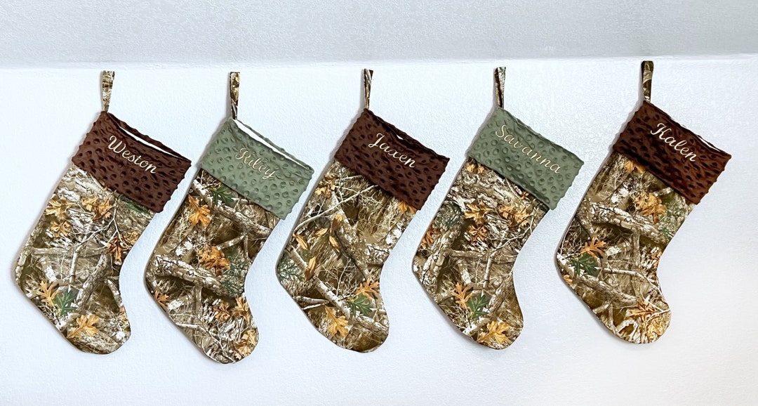 Personalized Christmas Stocking for Hunting Fans in Hunter Camouflage ...