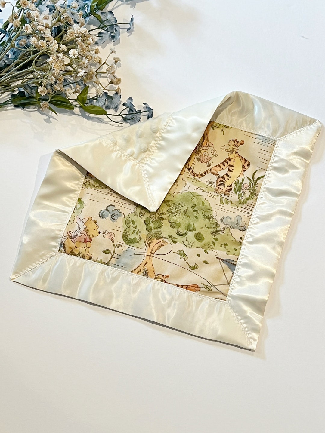 Baby Toddler 12" Lovey Made From Winnie the Pooh Fabric With Satin ...