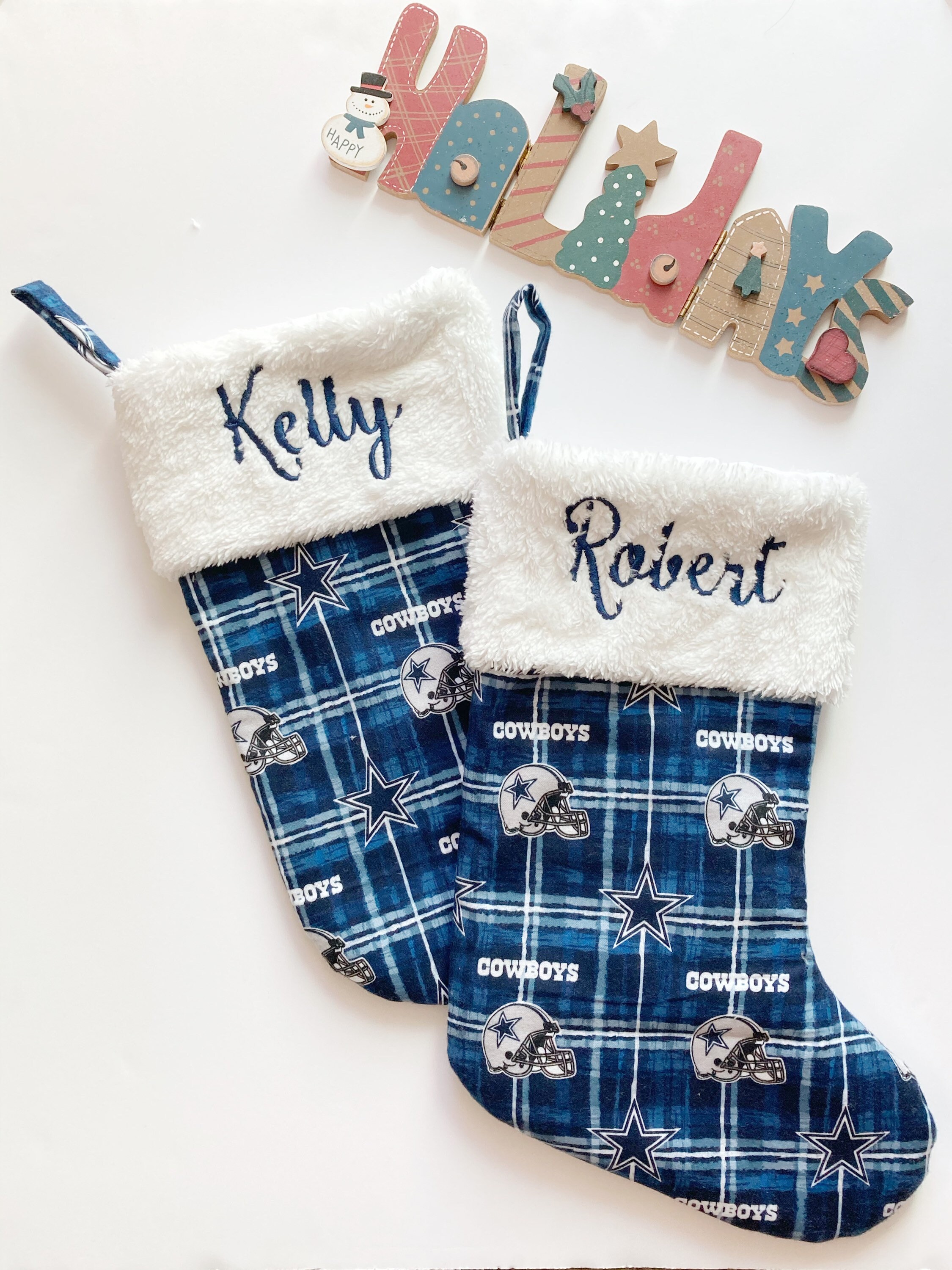 Personalized Football Christmas stocking made from Dallas | Etsy