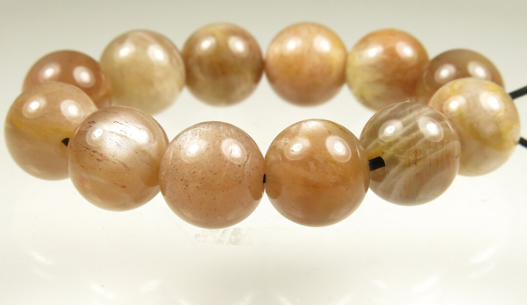 Beautiful Iridescent Natural Glistening Sunstone Round Bead - 9mm - 12 ...