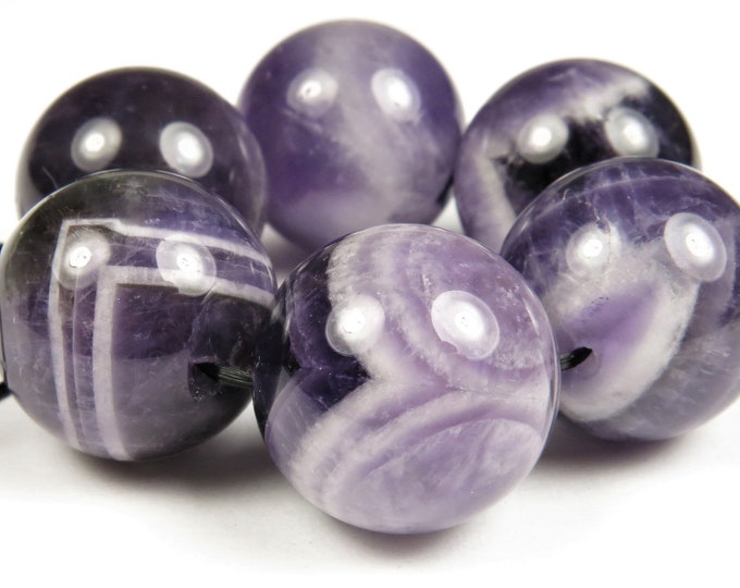 Chevron Amethyst Smooth Large Round Bead Close to 15mm 6 Beads B9836 - Etsy