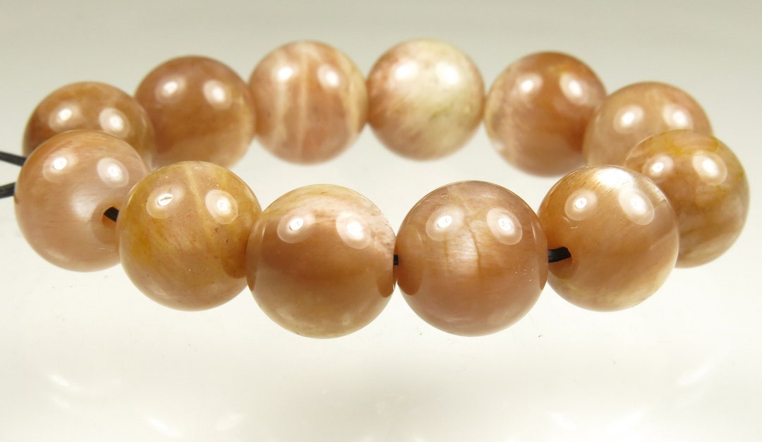Beautiful Iridescent Natural Glistening Sunstone Round Bead - 9mm - 12 ...