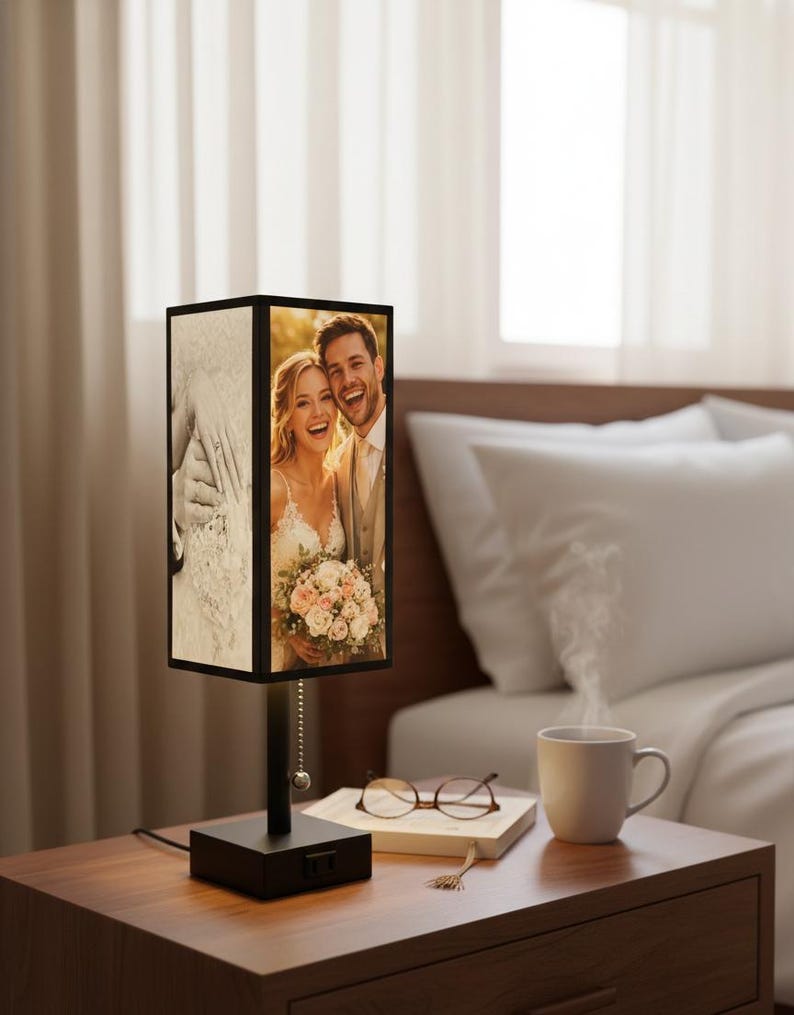 Personalized Photo Night Light – Custom Memorial Lamp, Anniversary Gift ...
