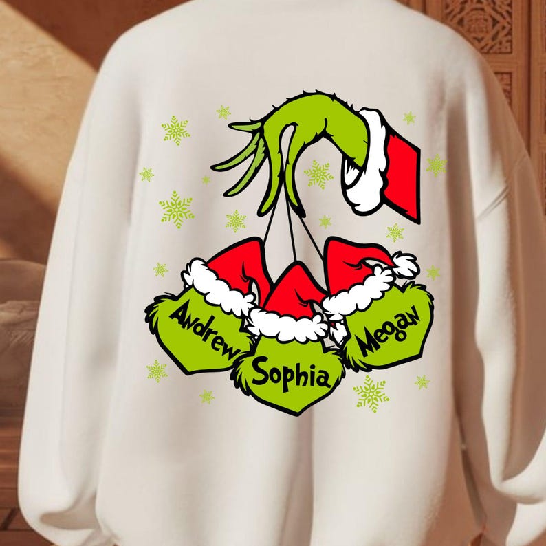 Personalized Kids Family Bundle Png Bundle, Grinchmas Mama Kids Name ...