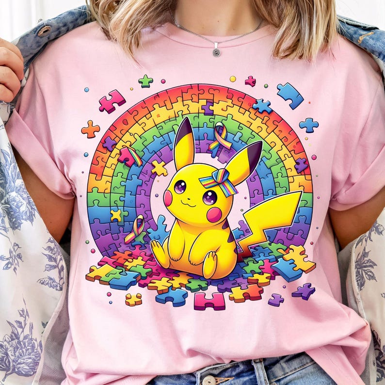 Autism Awareness Pika-chu Bundle PNG, Different Ability, Puzzle Heart ...