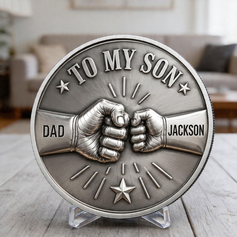 Personalized Son Challenge Coin, Father Son Keepsake Gift From Dad - Etsy