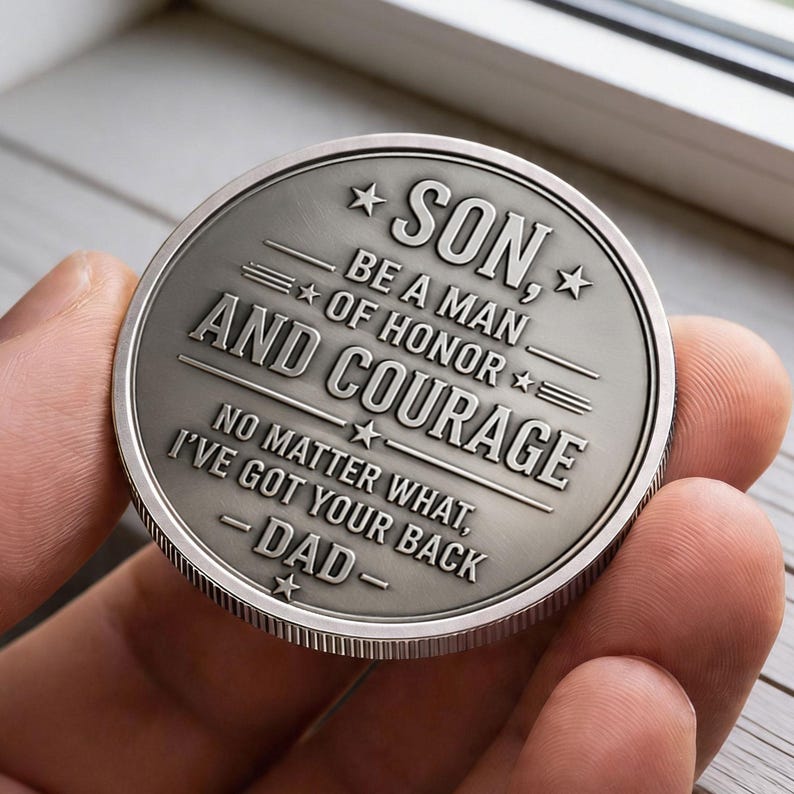 Personalized Son Challenge Coin, Father Son Keepsake Gift From Dad - Etsy