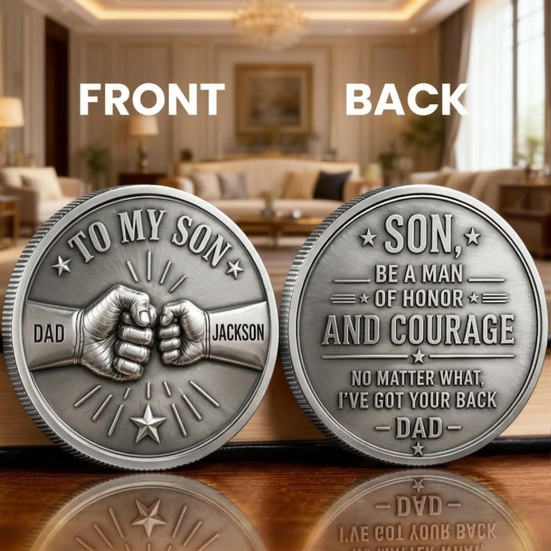 Personalized Son Challenge Coin, Father Son Keepsake Gift From Dad - Etsy