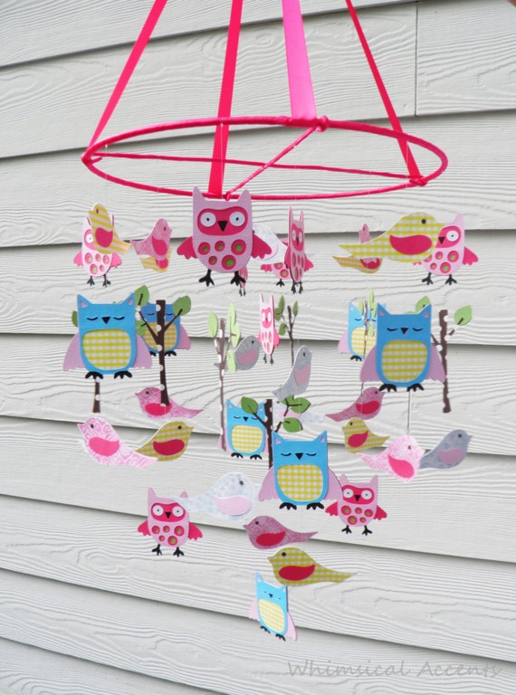 Items similar to Owl, Bird, Tree Paper Baby Mobile - without the ...
