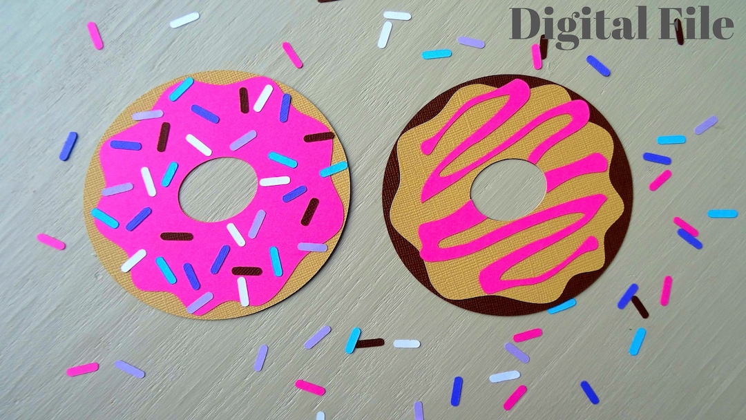 Donut SVG Cut File, JPG, DXF for Cameo Silhouette, Cricut Design Space ...