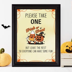 Printable Halloween Candy Signs, Trick or Treat Candy Bowl Sign, Candy ...