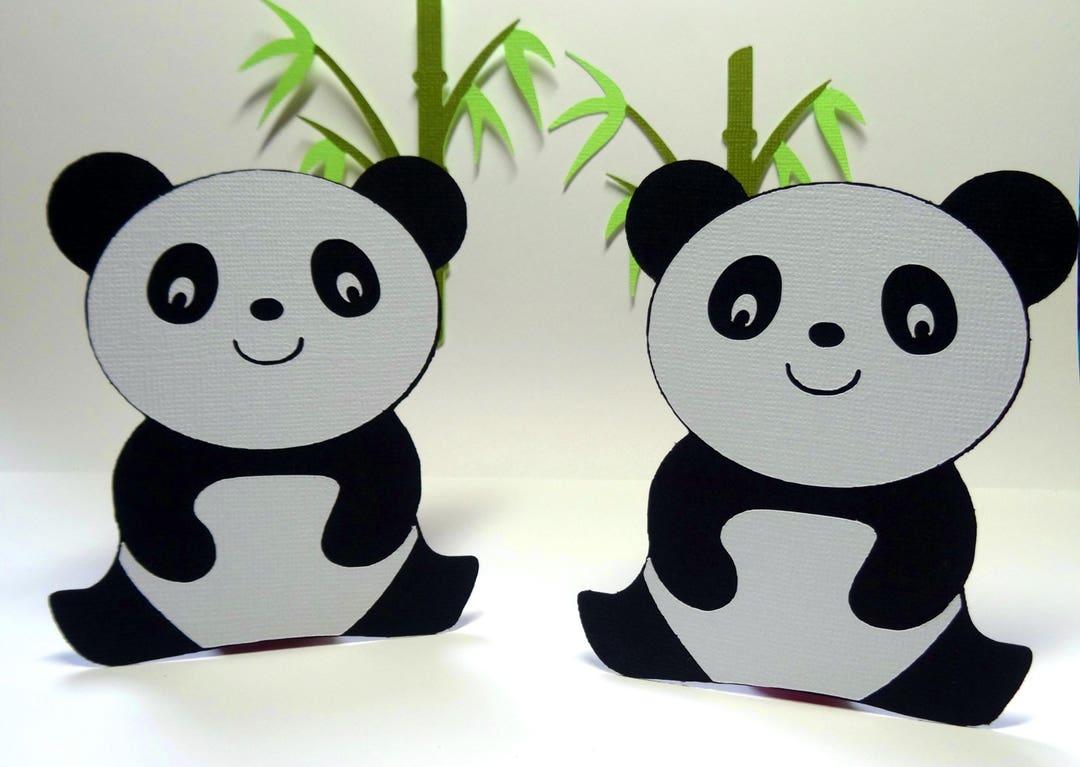 Panda and Bamboo SVG Cut File, SVG, DXF for Cameo Silhouette, Cricut ...