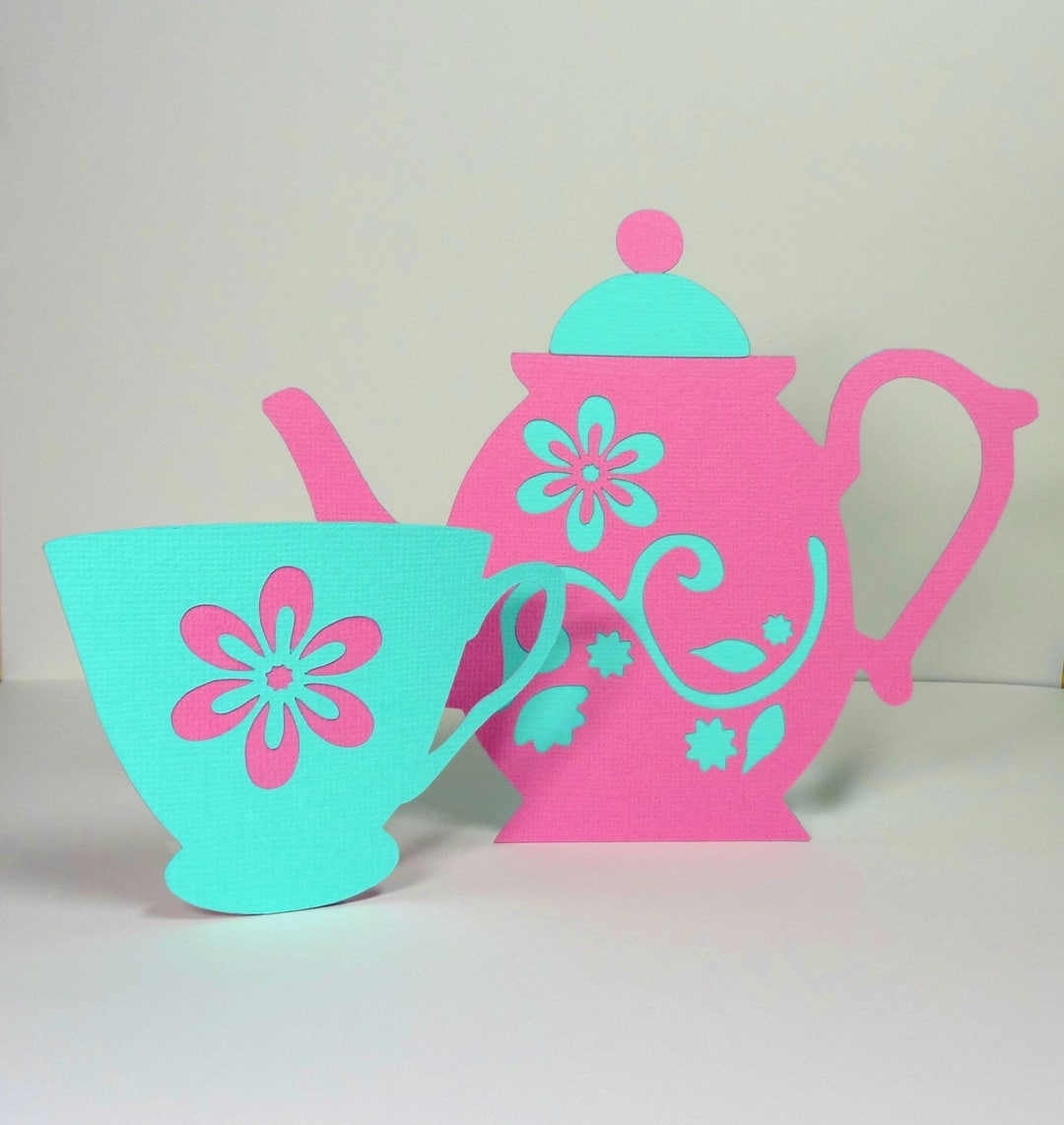 Teapot Teacup SVG Cut File, SVG, DXF for Cameo Silhouette, Cricut ...