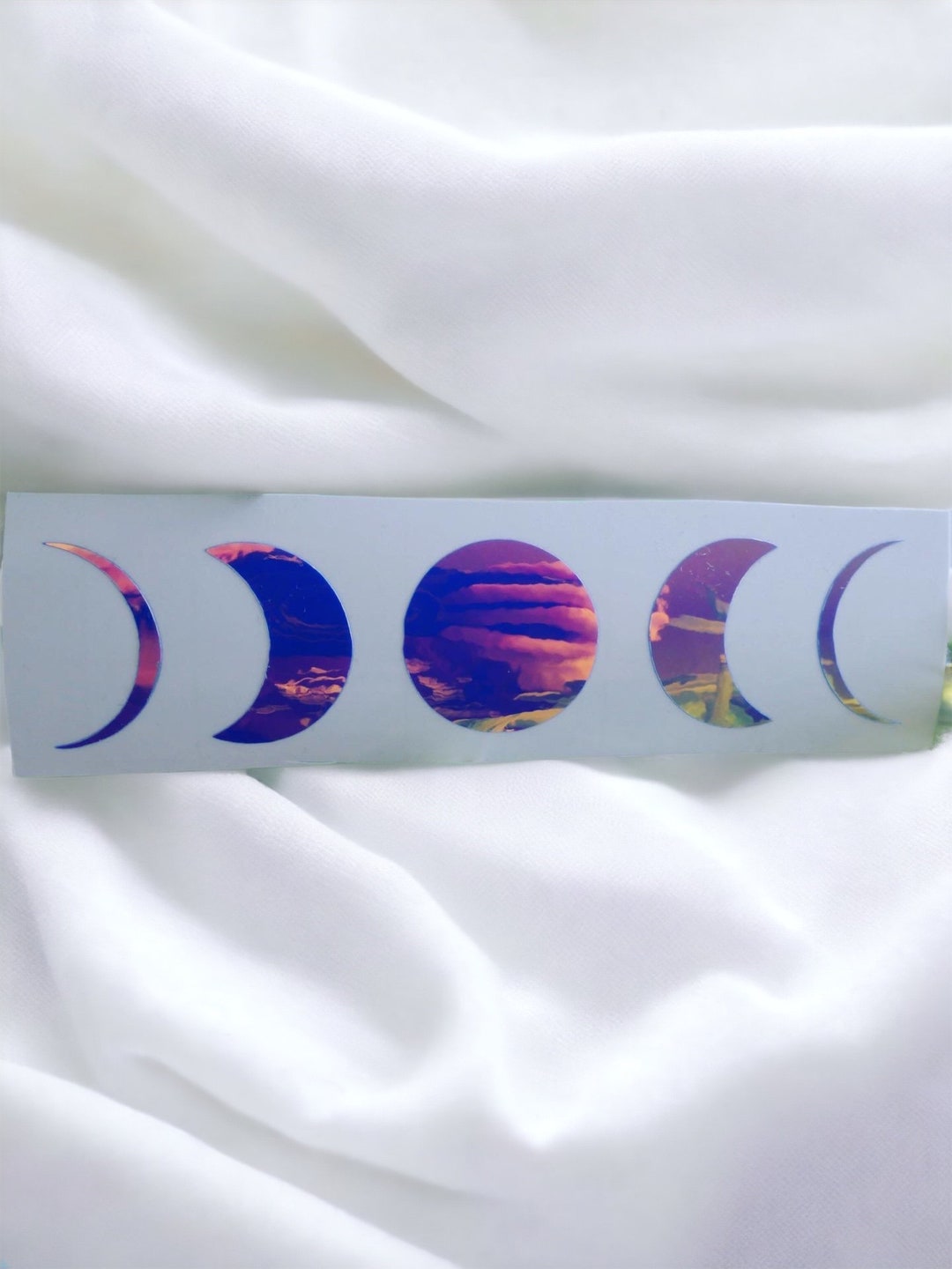 Holographic/universe Moon Phase Vinyl Decal Sticker - Etsy
