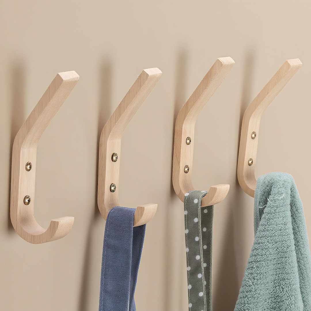 Wooden Handmade Natural Colour Hooks--clothing Hooks, Coat Hooks, Towel ...